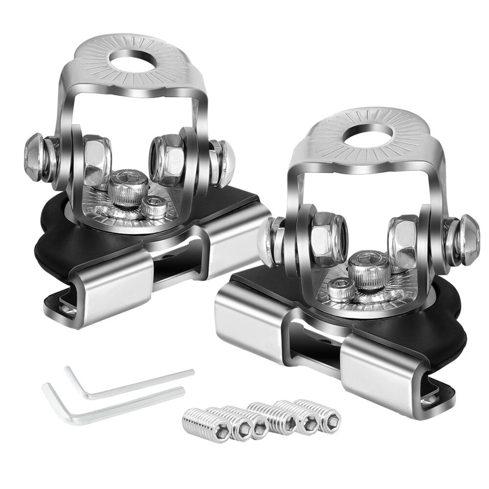 2PCS Hood Clamps Holder Mounting Brackets For LED Light Bar Screw On ...