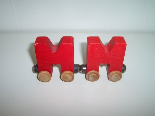Maple Landmark Wooden Alphabet Name Train Red Letter M Lot of 2 Fits ...