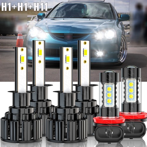 For Acura RSX 2004 2003 2002 LED Headlight High/low +Fog Light Bulbs ...