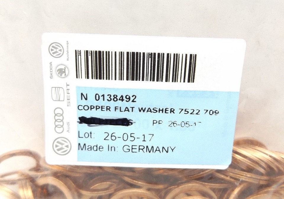 Lot of 25 VW N0138492 Engine Oil Drain Plug Copper | eBay