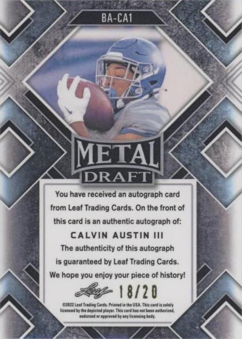 2022 Leaf Metal Draft Calvin Austin III #BA-CA1 for sale | eBay