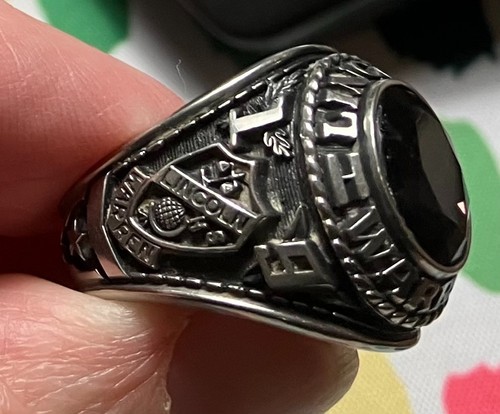 Jostens LTM lustrium Lincoln Warren High School class ring purple stone ...