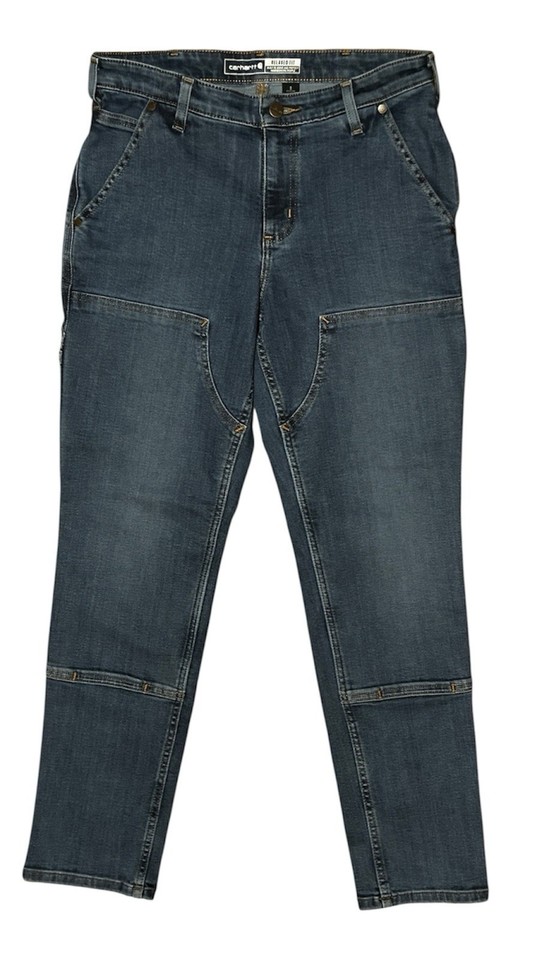 CARHARTT Rugged Flex Double Front Jeans Womens 6 Blue Workwear NEW ...