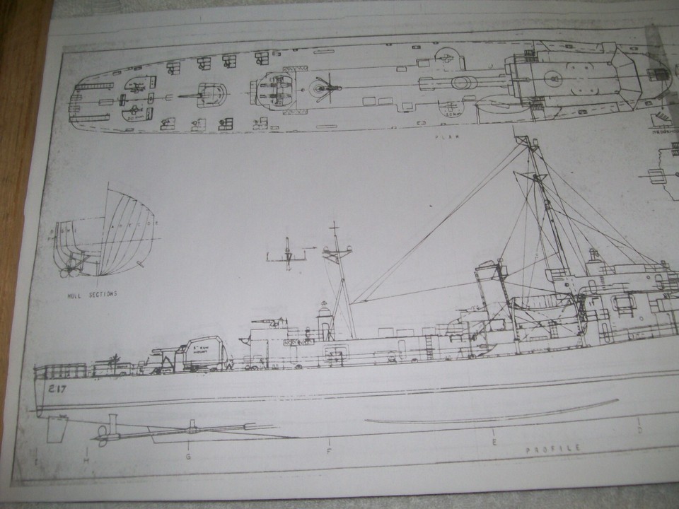 USS COOLBAUGH DE 217 ships plan | eBay