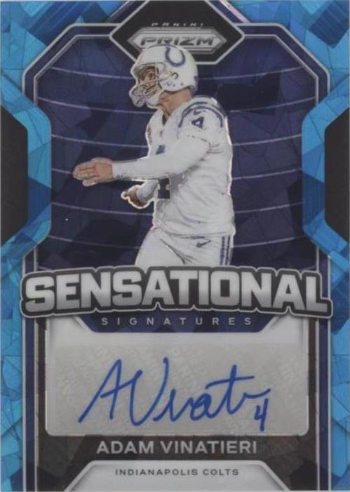 2020 Panini Prizm - Sensational Signatures Adam Vinatieri #65 Blue Ice ...