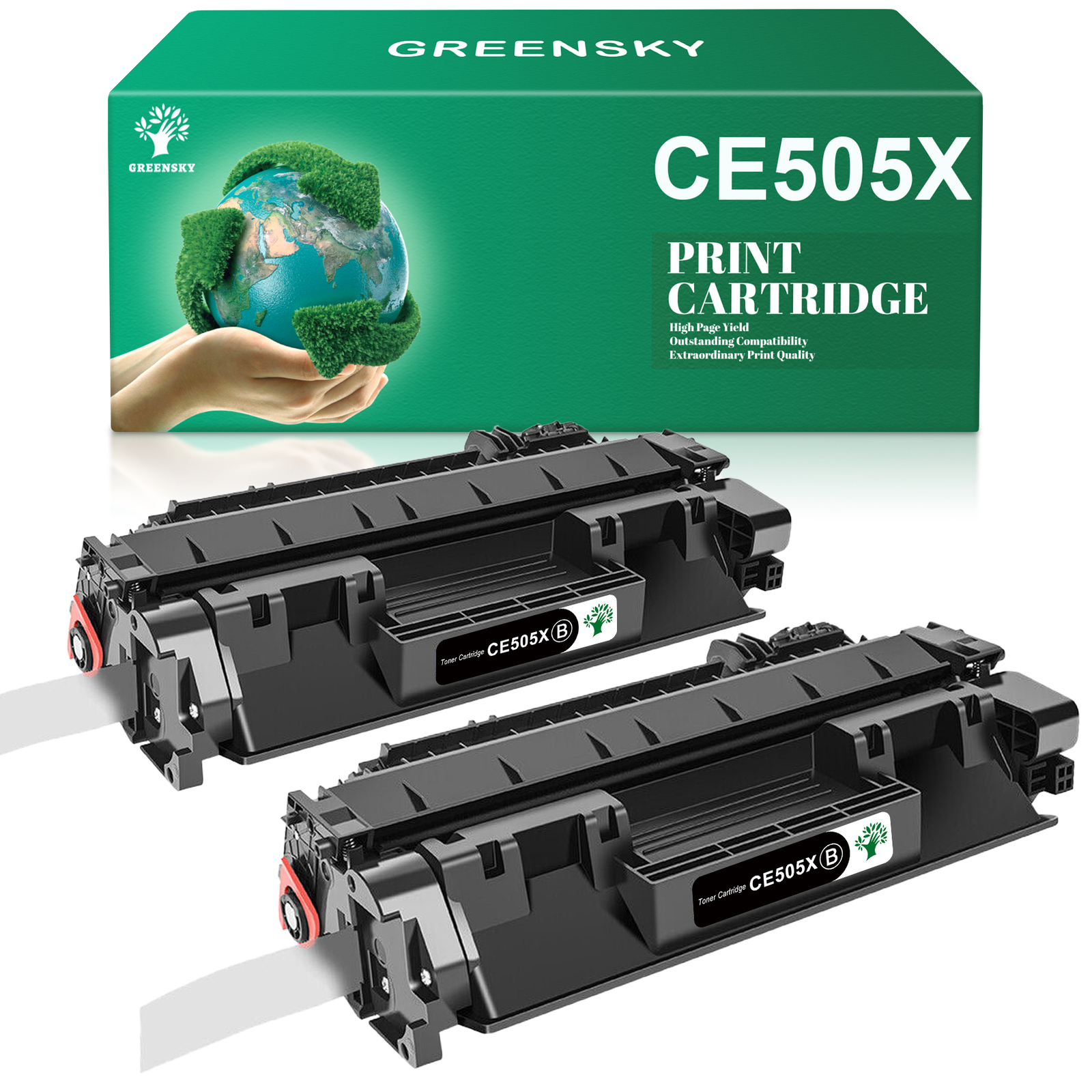 2x CE505X 05X Toner Cartridge Fit for HP LaserJet P2050 P2055dn P2055X ...