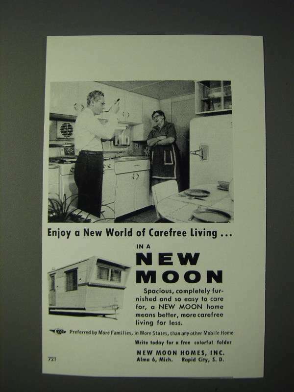 Carefree Mobile Homes 1956 New Moon Mobile Home Ad Carefree Living