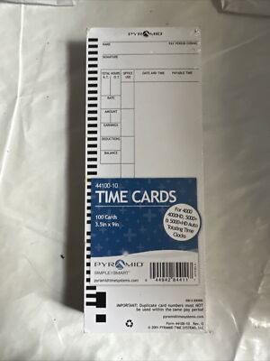 Pyramid Time Systems Pyramid Time Cards for 4000/4000HD/5000+/5000+HD ...