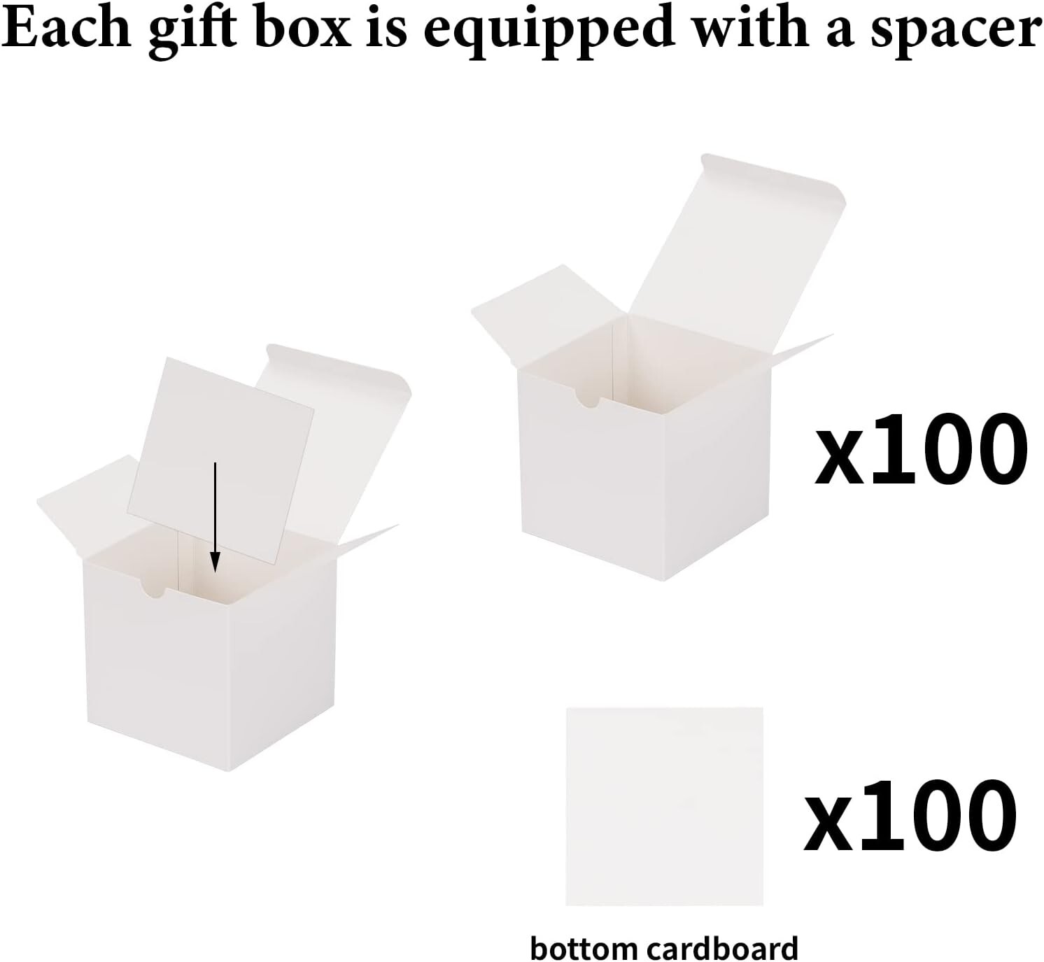 4x4x4 Inches Small Gift Box with lids Pack of 100, White Gift Boxes ...