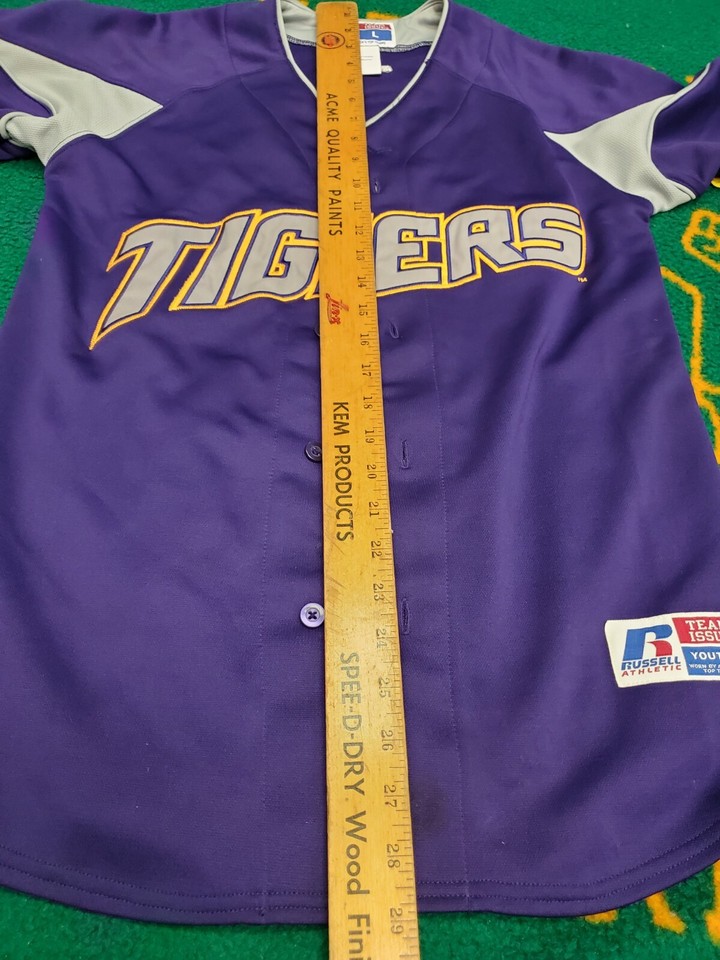 Vtg russell athletic LSU team issue Baseball Jersey YL signed Jared ...