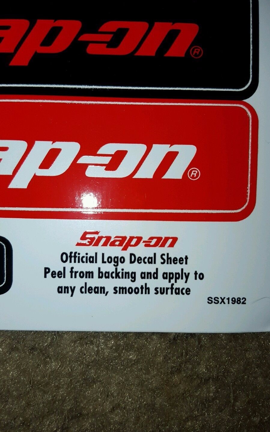 Genuine Snap On Logo Decal Sheet w/10 Various Logos + pocket ...
