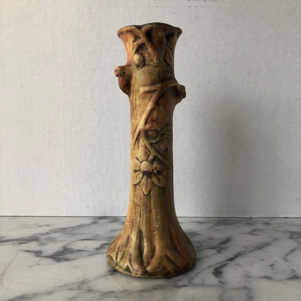 Vintage WELLER POTTERY bud vase WOODCRAFT APPLE TREE xlnt WOW! | eBay