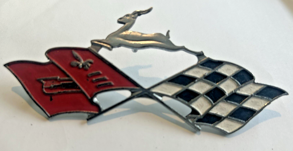 VTG 1950's - 1960s Chevrolet Impala Car Emblem Pair Cross Flags both ...