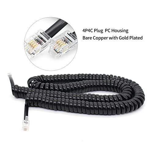 Telephone Handset Cord Detangler Cable Pure-Copper Coiled 1.56 to 13 ...