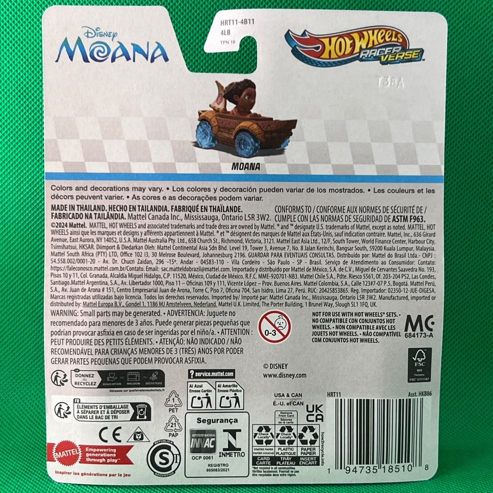 in hand RARE new 2025 HOT WHEELS disney RACER VERSE die cast MOANA ...