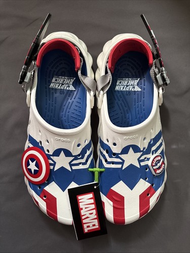 Crocs Captain America Echo Clog Mens Size 11 Marvel Trump Patriotic USA ...