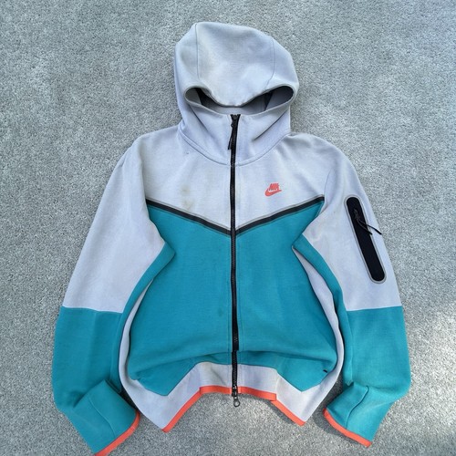 Nike Tech Fleece Hoodie Adult Medium Grey/Turquoise/Orange CU4489-012 ...