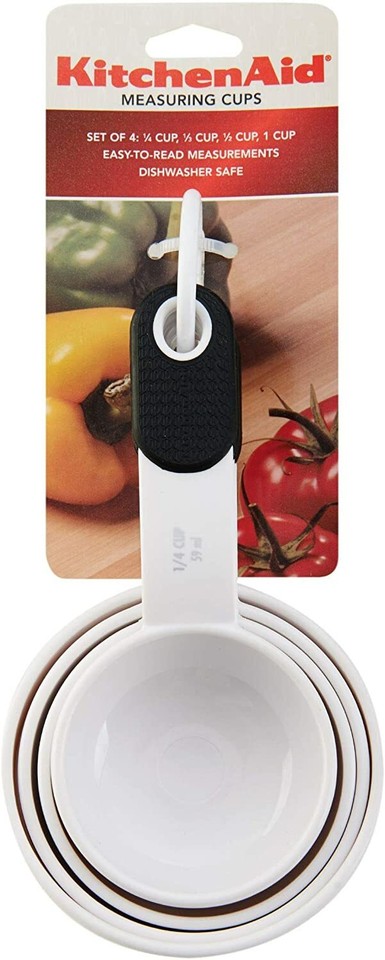 KitchenAid Plastic Measuring Cups, Set of 4, White - KC058OHWHA NEW ...