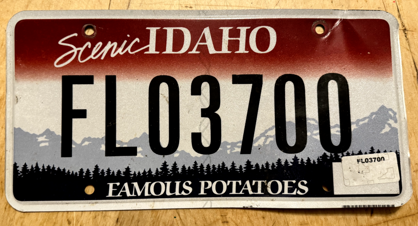 RARE TYPE SCENIC IDAHO CORPORATE FLEET AUTO LICENSE PLATE " FL 03700 ...