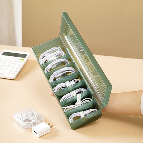 Plastic Cable Organizer Box Large Capacity Power Cord Storage Box for ...