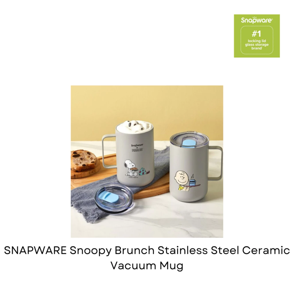 CORELLE SNAPWARE Snoopy Stainless Steel Ceramic Thermal Vacuum Mug 20.9 fl oz | eBay