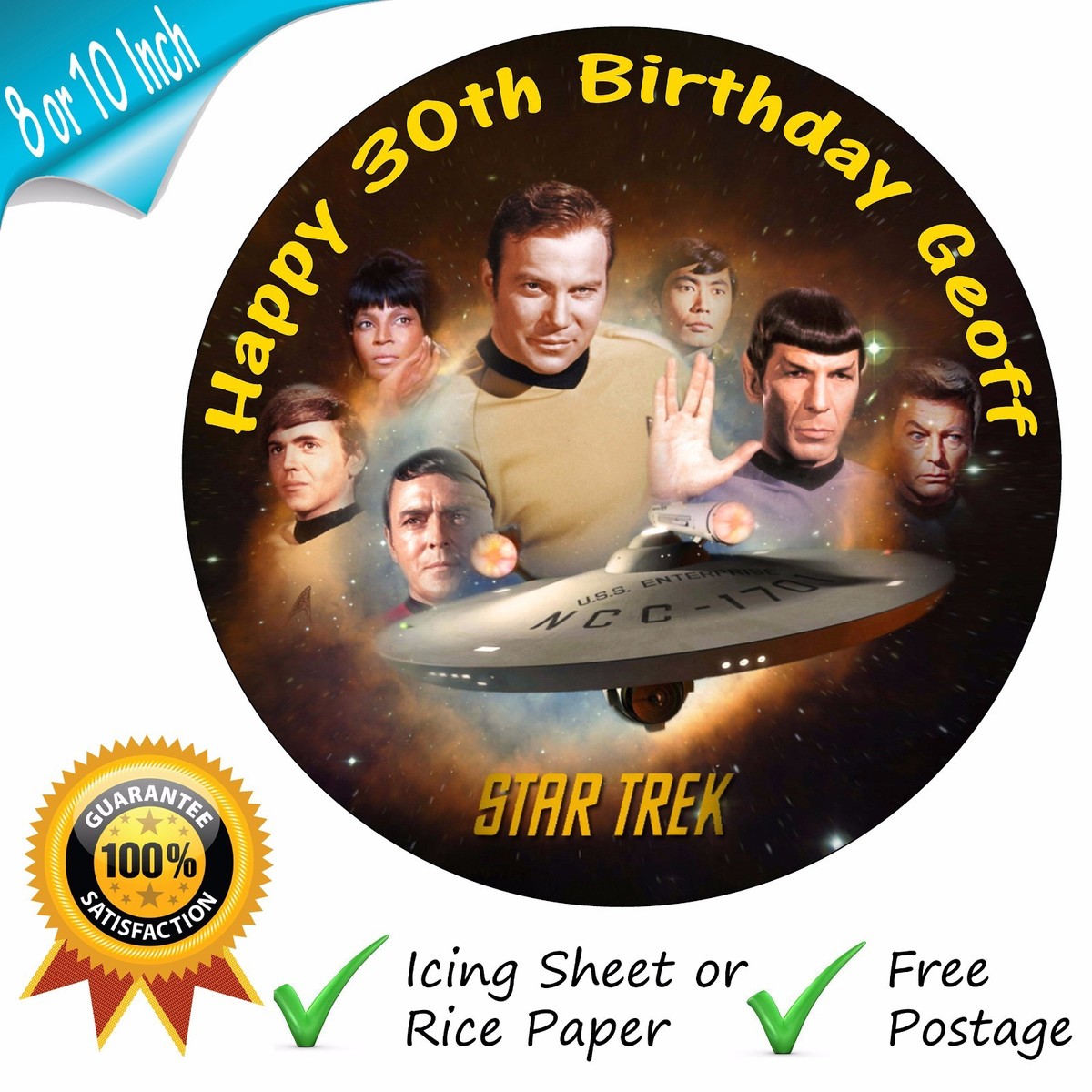 Star Trek 100 Cake Topper