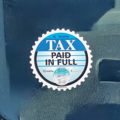 Tax Disc Paid in Full Retro Vinyl Sticker Decal For Car Van Window ...