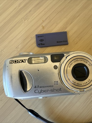 Sony Cyber-shot DSC-P7 3.2MP Digital Camera Silver w/ Memory Card ...