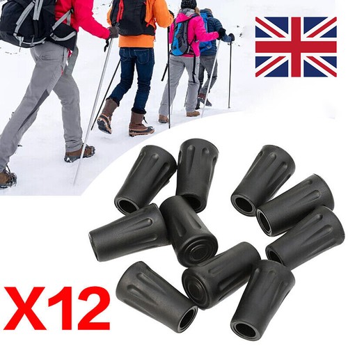 12X Reinforced Trekking Pole Rubber Tip End Cap Hammer Hiking Walking ...