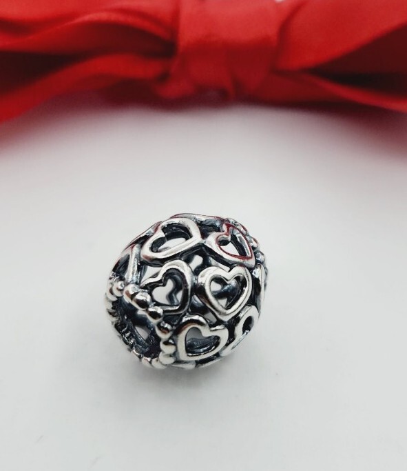 2 X New AUTHENTIC PANDORA SILVER OPENWORK LOVE HEART CHARMS # 790964 | eBay