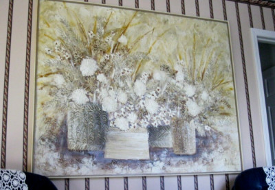 Stephen Kaye Oil/Acrylic Painting on Canvas Floral Picture in Frame 61 ...