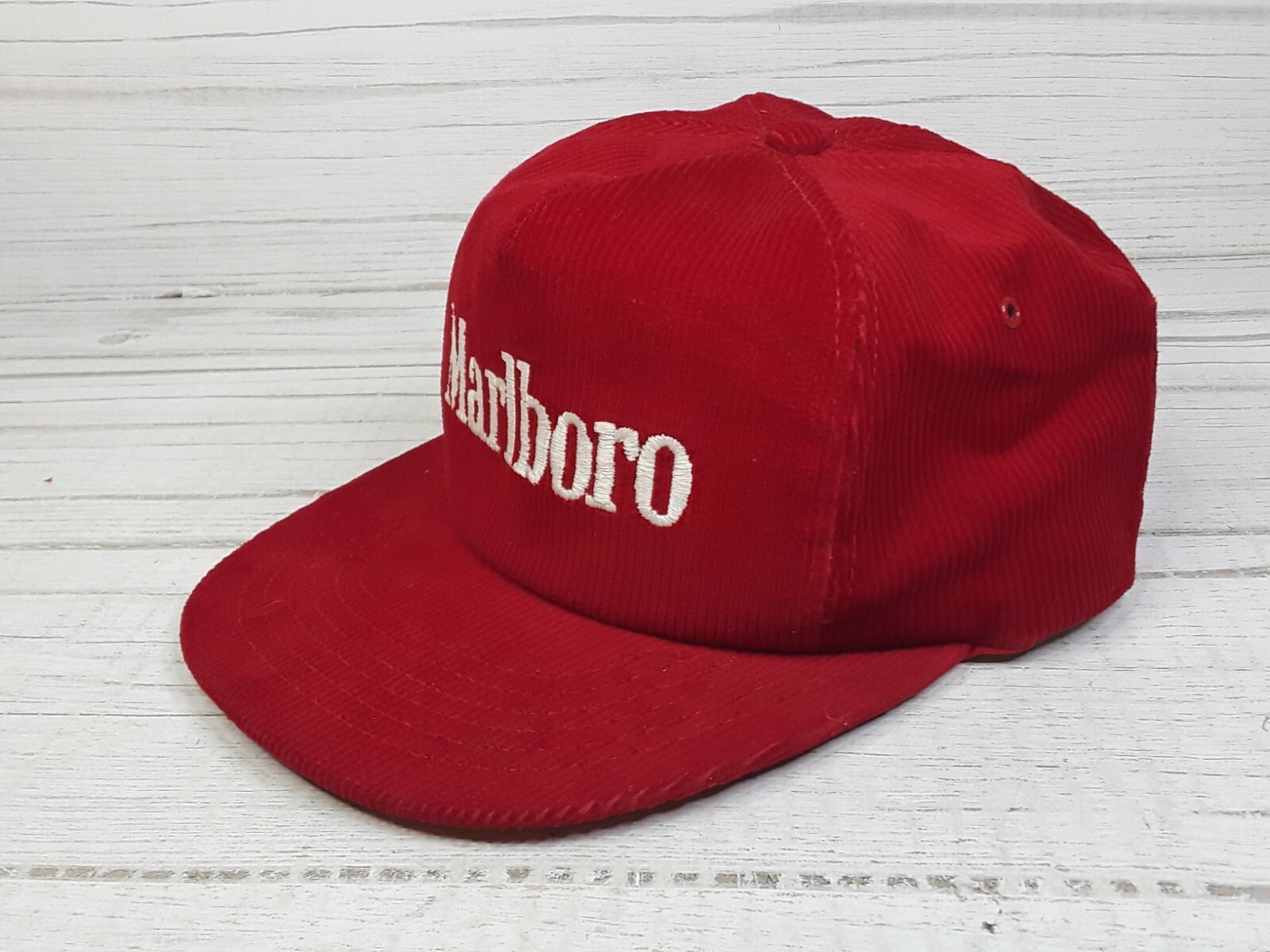 Vintage Marlboro Red Corduroy Snapback Hat Cap Cigare… - Gem
