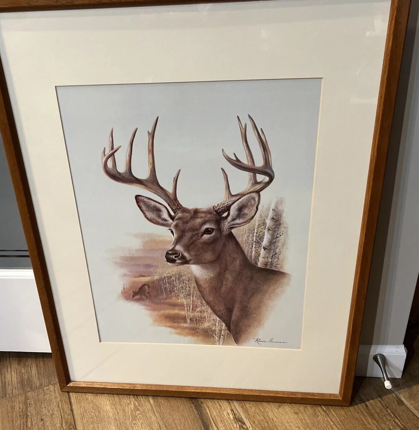 Deer Buck Print Picture Ruane Manning Man Cave Cabin Decor 27”x 23 ...