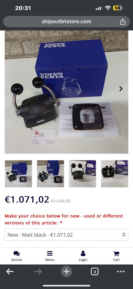 Volvo Penta Control Throttle Twin Lever Control EDC/ E 3819900 / 874663 ...