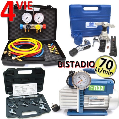 3S CLIM POMPE 70 Lt R32 + MANIFOLD 4 VOIES + DUDGEONNIERE + CLE ...