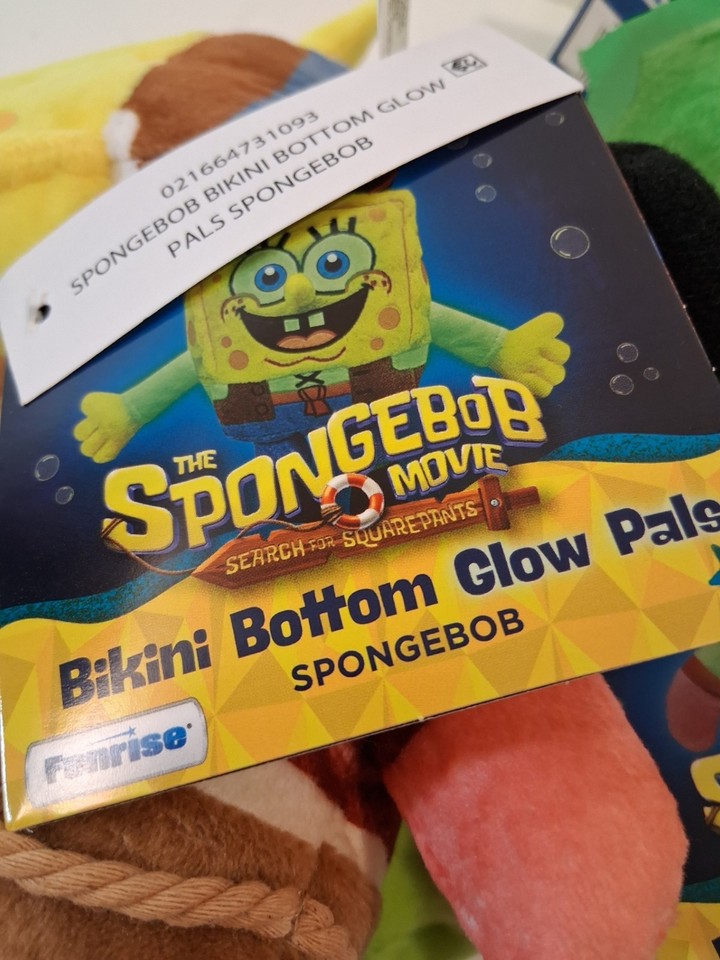 ALL 4 Spongebob Movie Bikini Bottom Glow in the Dark Squarepants Plush ...