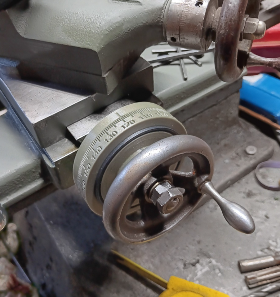 Logan 1875 10" Lathe Cross Feed Large 3.0" dial 0-200 (Fits over ~1.218 ...