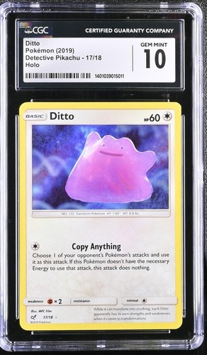 Pokemon Ditto 17/18 Holo Detective Pikachu - CGC 10 | eBay