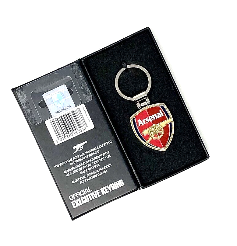 ARSENAL FC - EXECUTIVE METAL CREST KEY RING KEYCHAIN KEYRING AFC GIFT ...