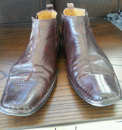 Moretti Collezione Italla Brown Croc High Top Shoes Boots Casual ...