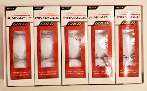 Pinnacle Gold Golf Balls 15 Bright White Distance Yourself 5 sleeves of ...