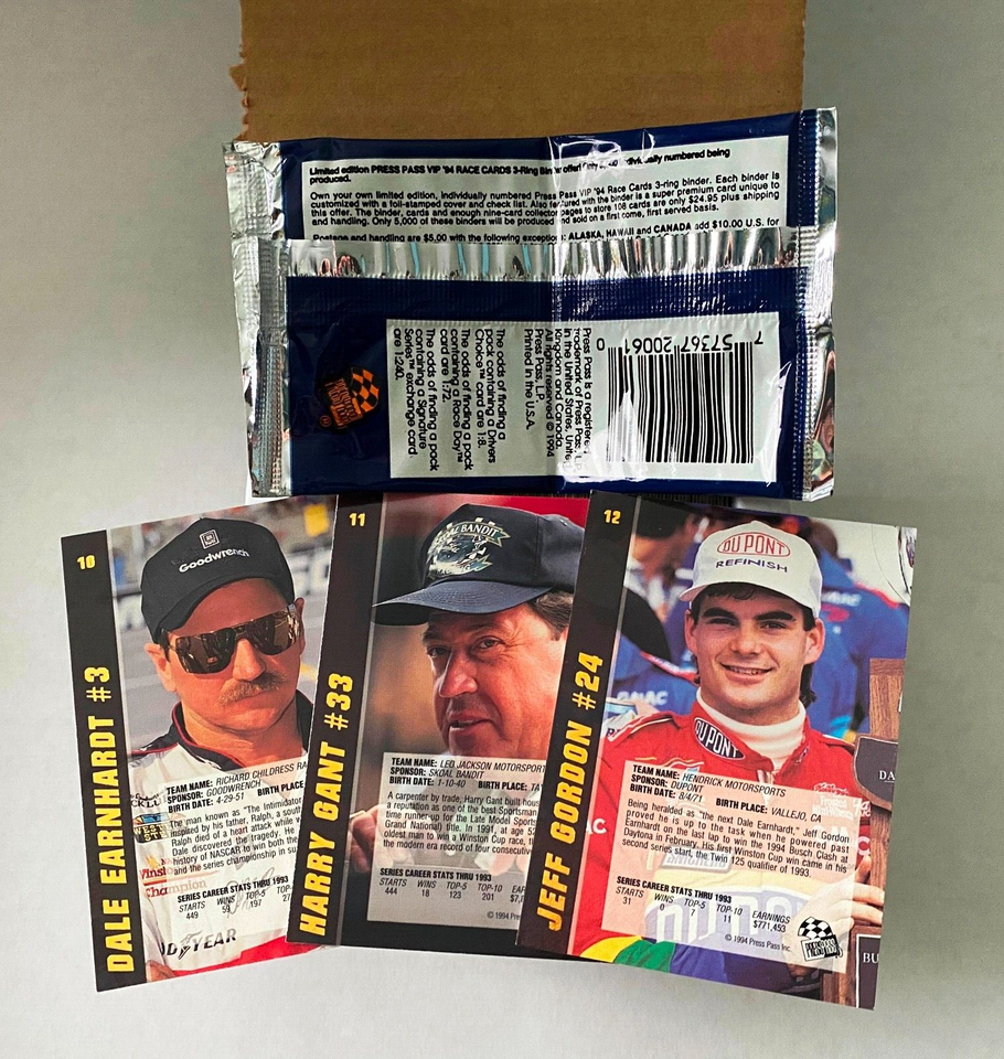 1994 Press Pass VIP Racing Complete 100 Card Base Set | eBay