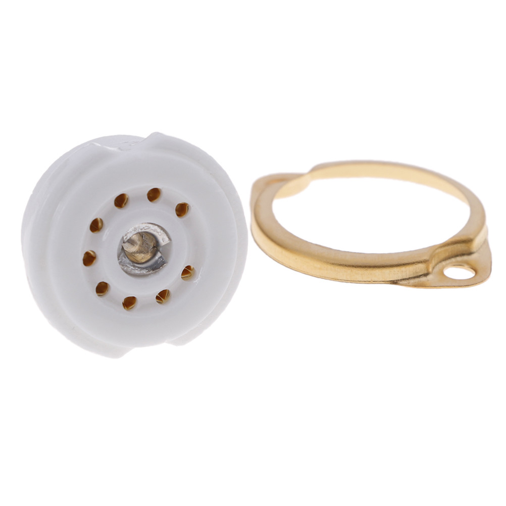 1Pc chassis mount 9pin ceramic tube socket for EL84 ECC82 6922 12AX7 B ...