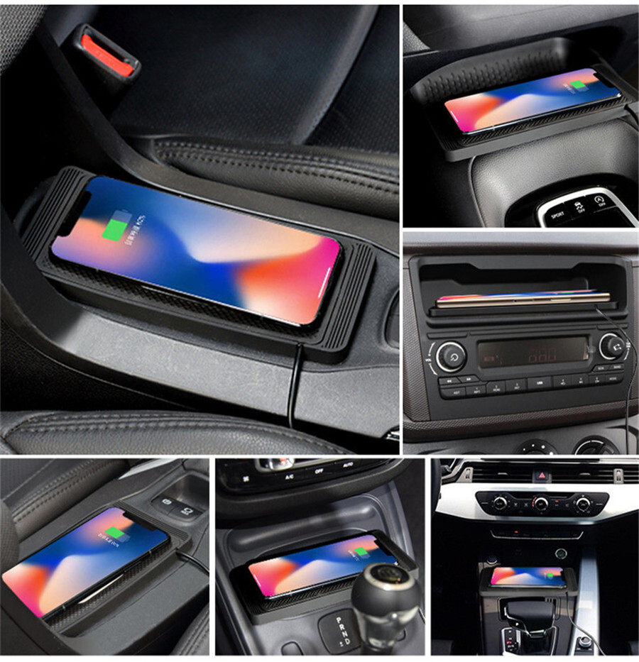 Car Wireless Phone Charger Pad Fast Charge Mat Dock 10W For Apple ...