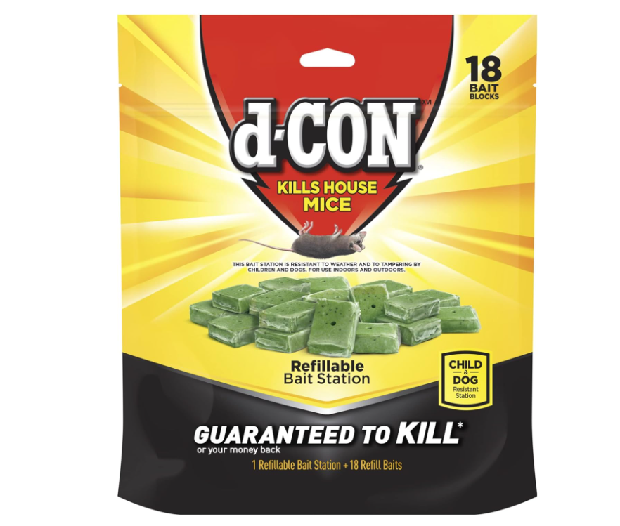 d-CON Refillable Corner Fit Mouse Bait Station, 1 Trap + 18 Bait ...