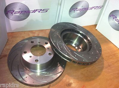 Slotted Brake Disc Rotors to suit Nissan Skyline R32 R33 R34 300ZX Z32 ...