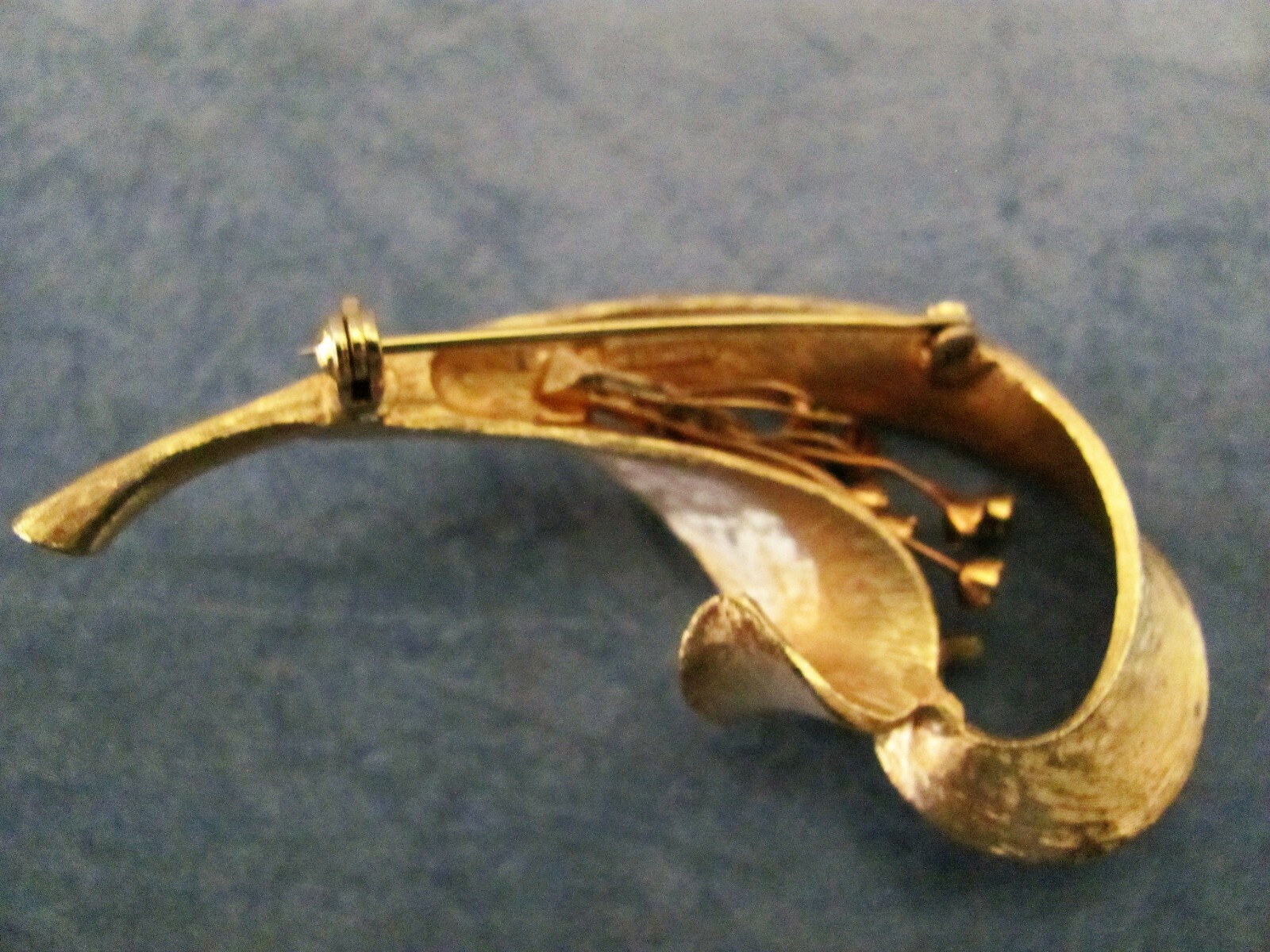 Vintage Kramer Brooch Pin Silver Gold Tone Rhinestone Bouquet Ribbon ...
