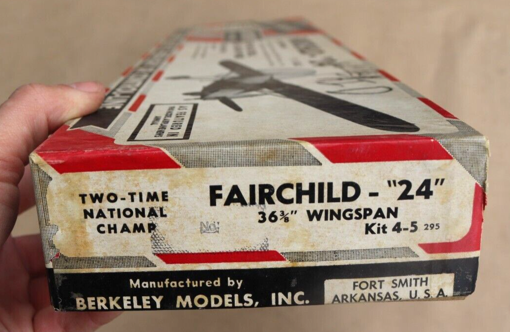 RARE NEW VINTAGE BERKELEY FAIRCHILD "24" BALSA WOOD MODEL PLANE ...