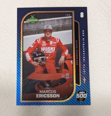 Marcus Ericsson No. 103 /99 BLUE FOIL Trading Card Parkside IndyCar | eBay
