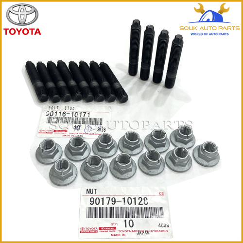 90116-10171 - 90179-10128 Genuine Toyota EXHAUST MANIFOLD NUT BOLT(STUD ...